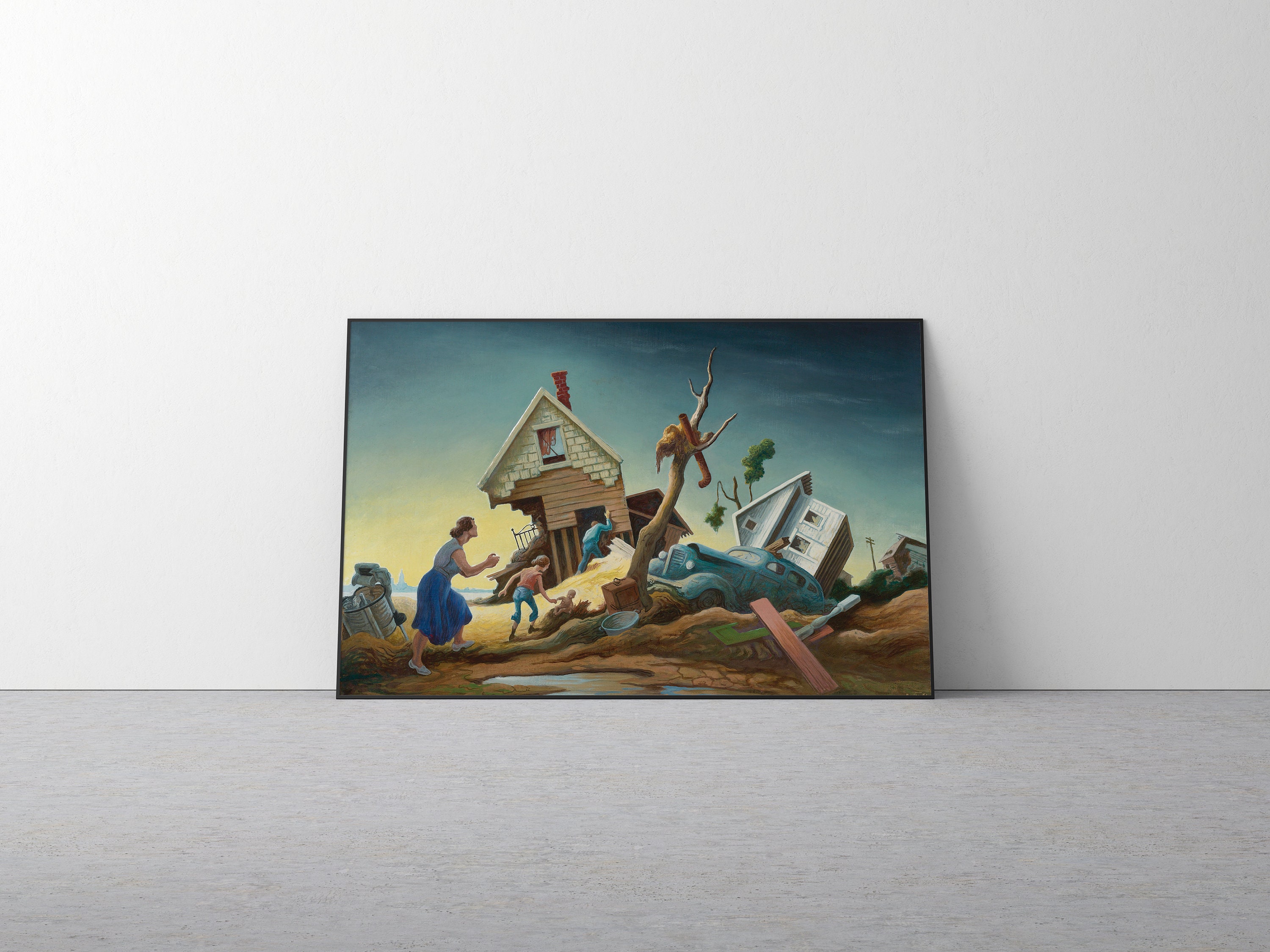Thomas Hart Benton Original, Flood Disaster, Exhibition Art, Social ...