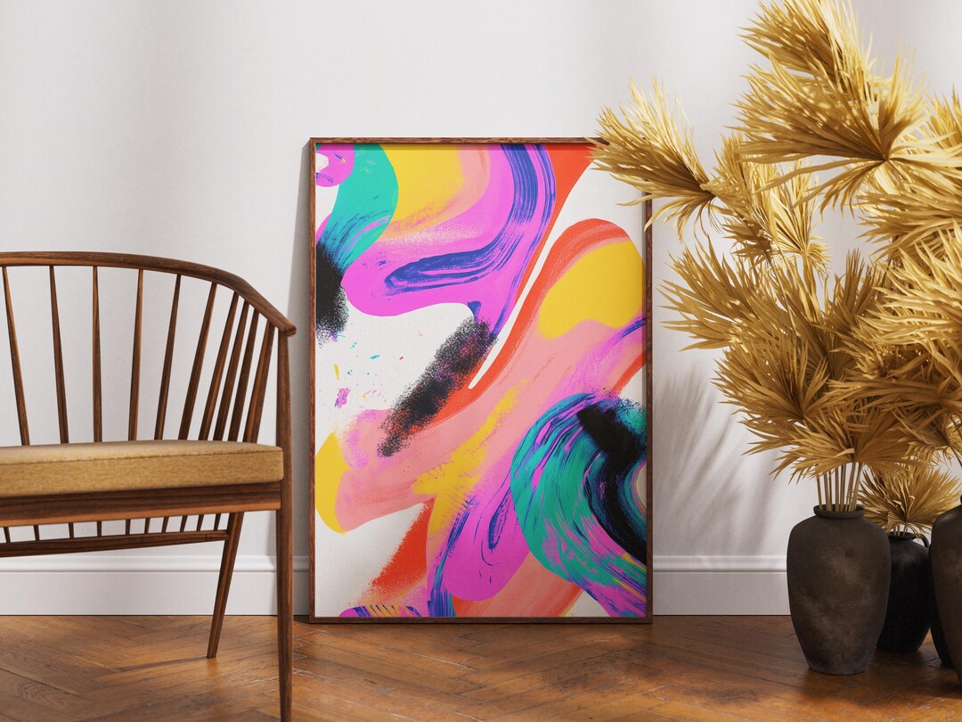 Brush Strokes Poster, Flat Illustration, Dynamic Shape, Brush Strokes ...