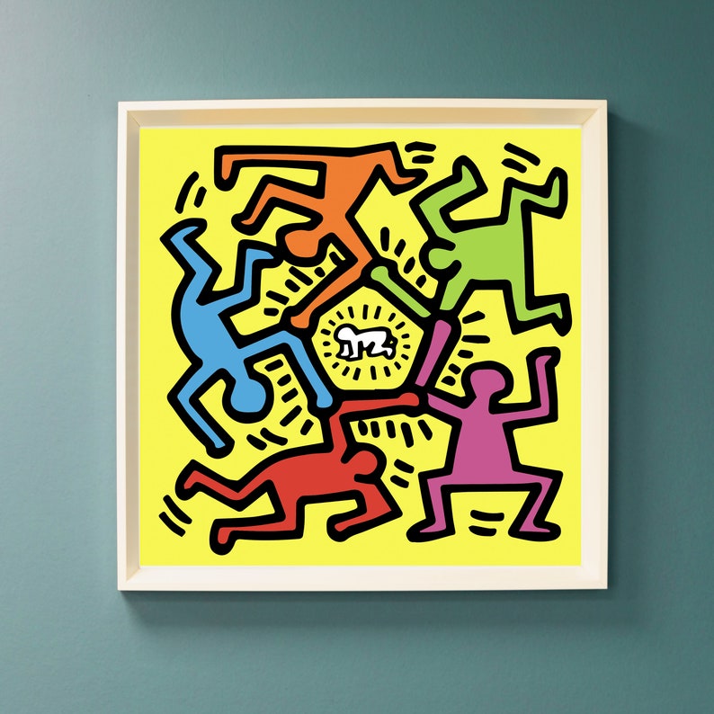 Keith Haring, Pop Art, American Painter, Street Art, Square Poster ...