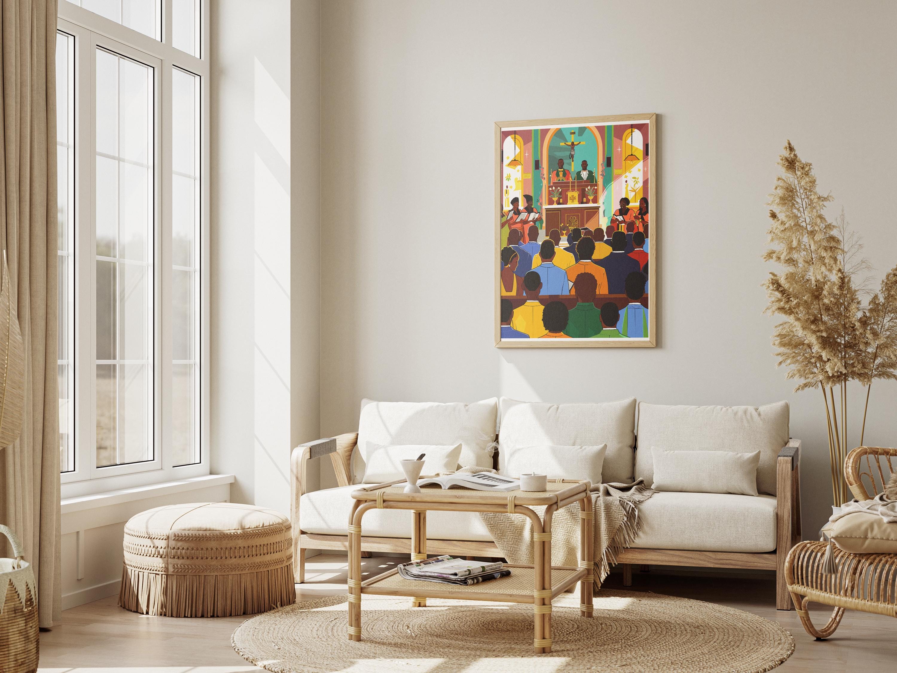 Christ Church Poster, Christian Art, Follow Jesus Art, African American ...