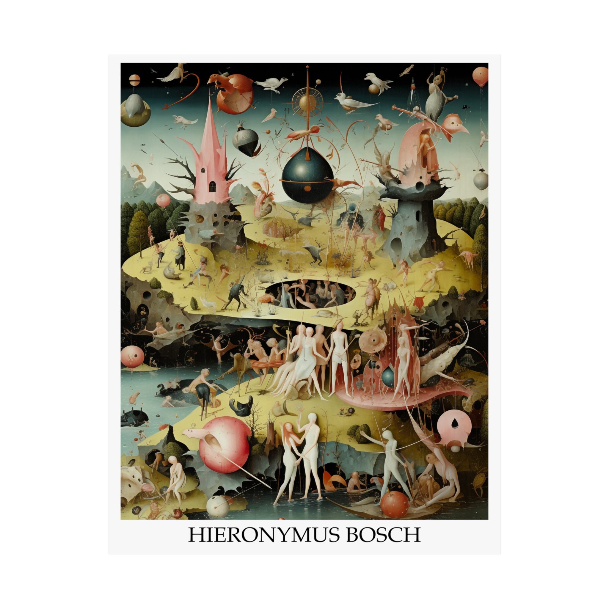 Hieronymus Bosch Reproduction Poster, Surreal Artwork, Bosch Art, Surreal Painting ...