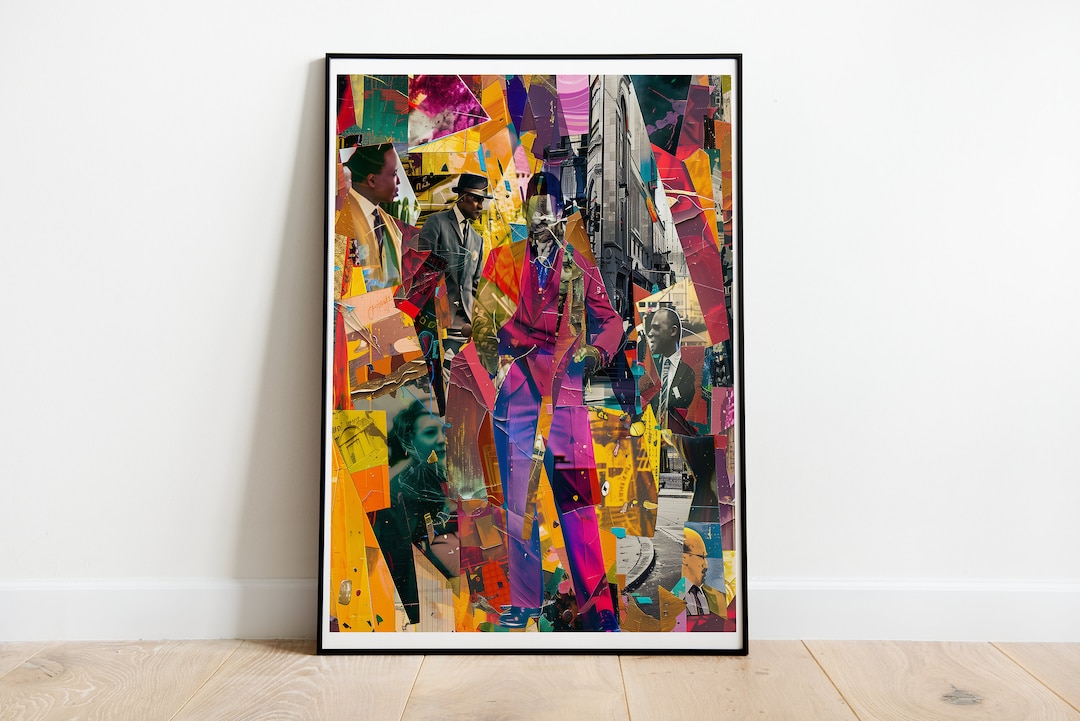 African American Collage Poster, Black American Art, Black Art, Romare ...