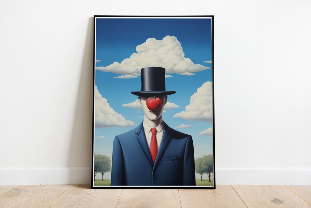 The Son of Man Reproduction Poster, Magritte Apple, Surrealist Poster ...