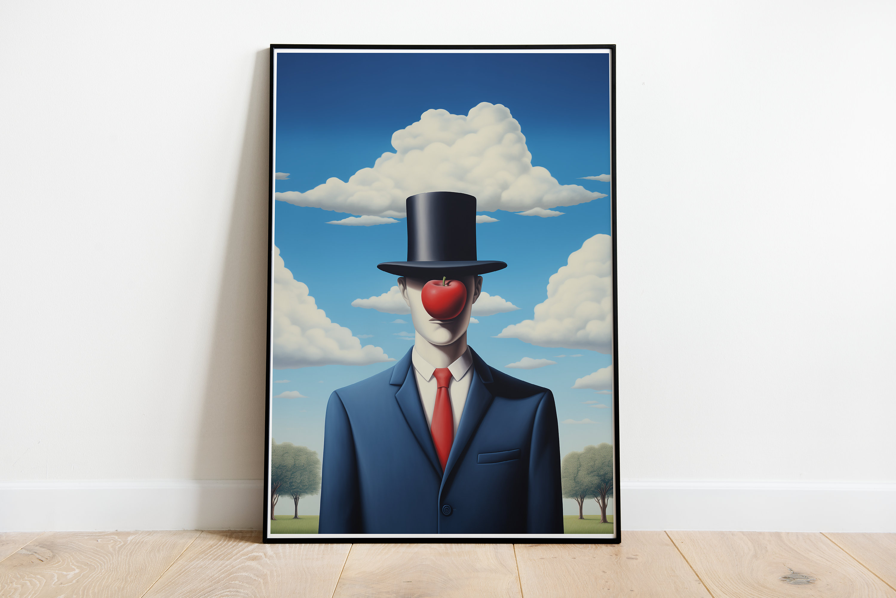 The Son of Man Reproduction Poster, Magritte Apple, Surrealist Poster ...
