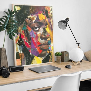 Romare Bearden Style Poster, Collage Art, Black History, African ...