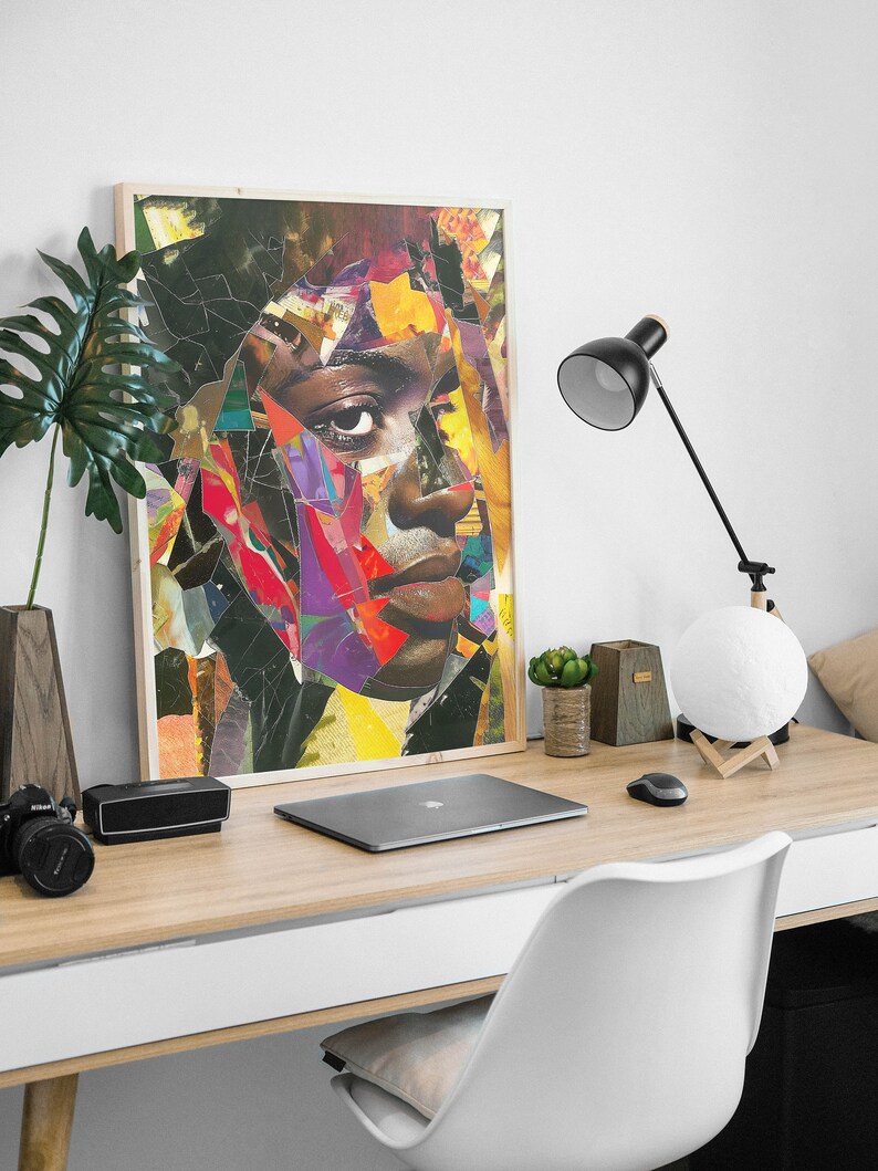 Romare Bearden Style Poster, Collage Art, Black History, African ...