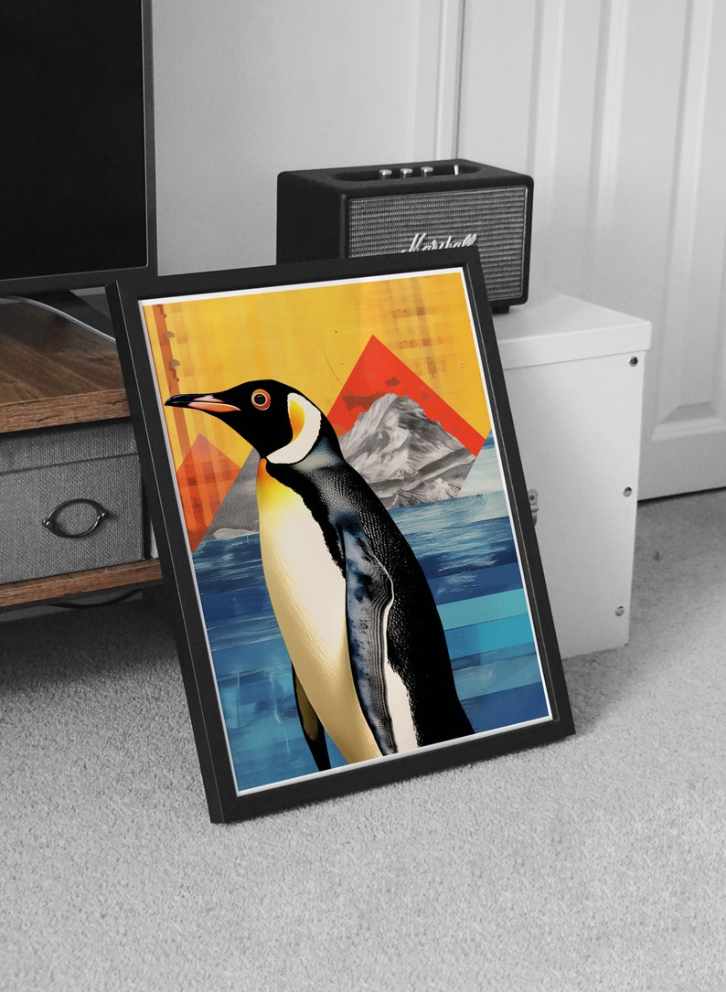 Penguin Poster, Retro Poster, Penguin Art, Penguin Gift, Emperor ...
