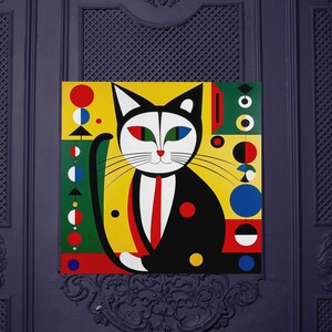 Joan Miro Style Black Cat, Miro Paint, Black Cat Print, Gift for Him ...