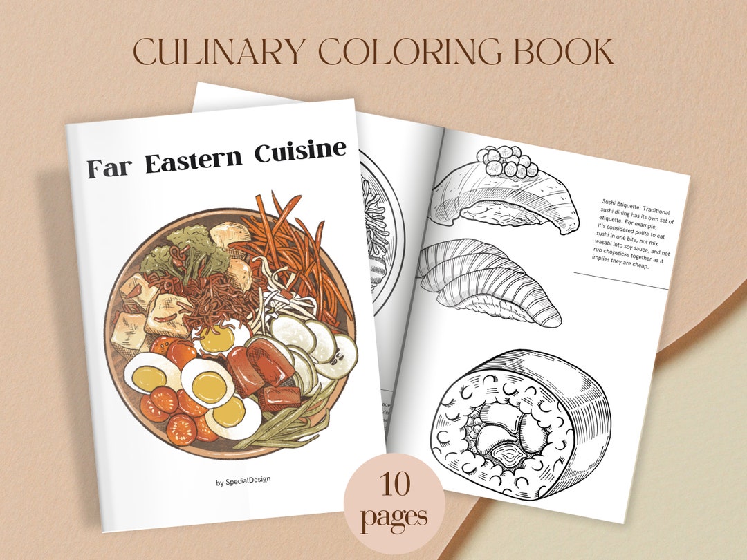 Food Coloring Pages for Adult Printable Coloring Book Culinary Lover ...