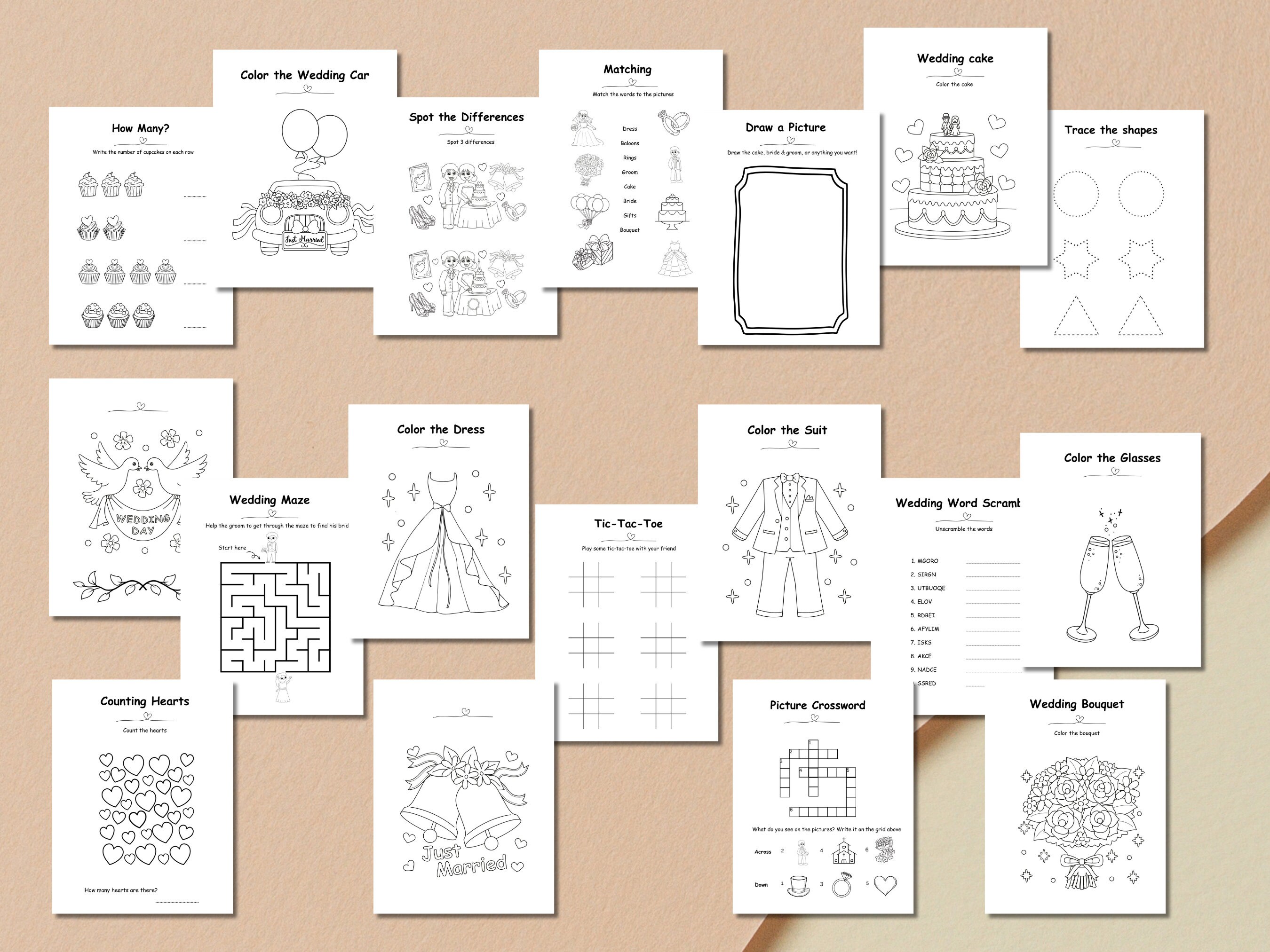 Coloring Page Wedding Kids Activity Book Custom Wedding - Etsy
