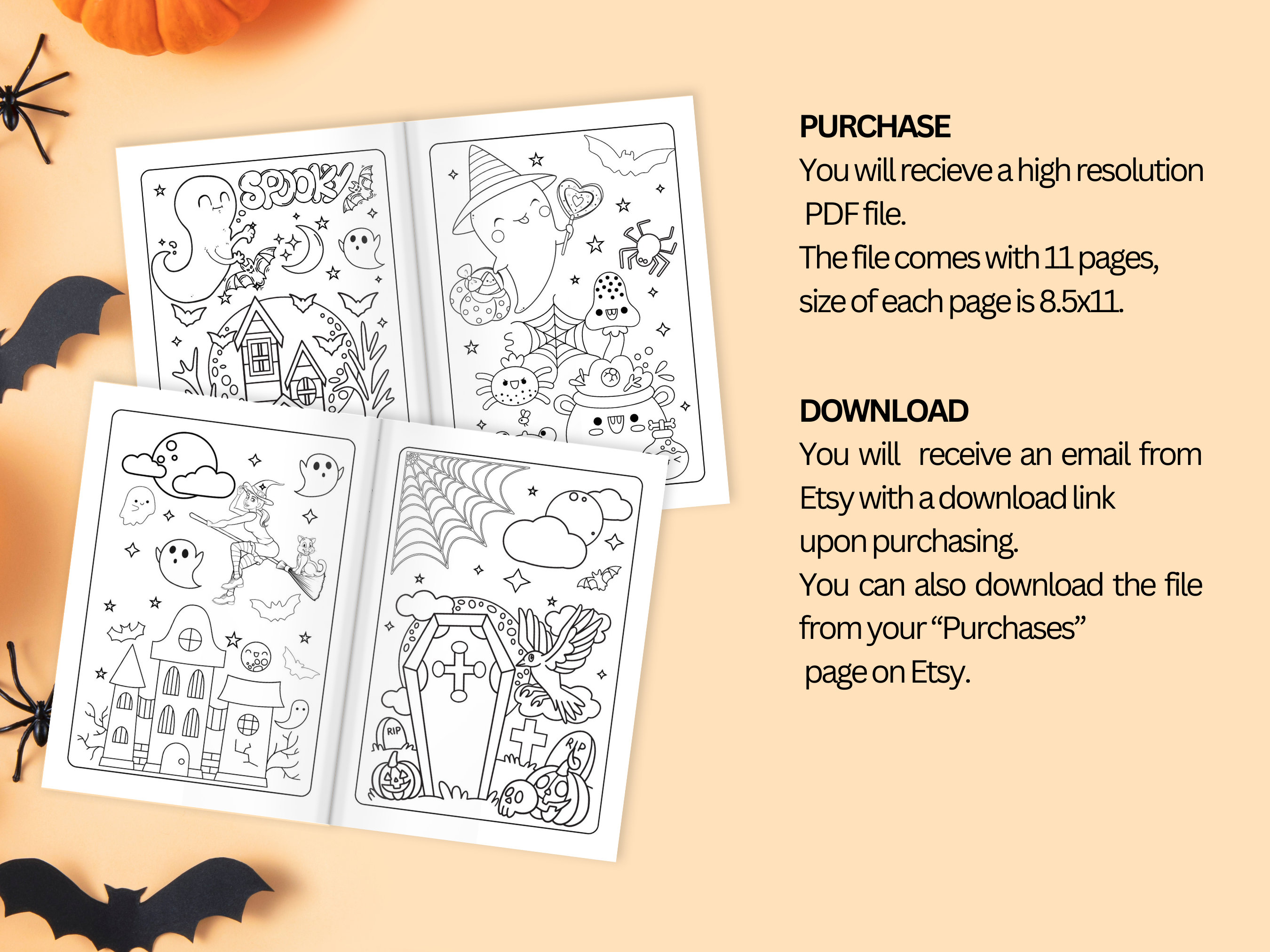 Halloween Coloring Page for Kids Coloring Book Kids Halloween Party ...