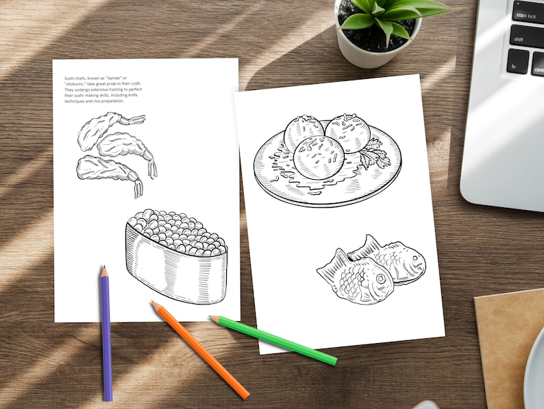 Food Coloring Pages for Adult Printable Coloring Book Culinary - Etsy