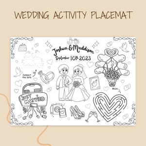 Wedding Coloring Book Kids Wedding Activity Book Custom Coloring Book ...