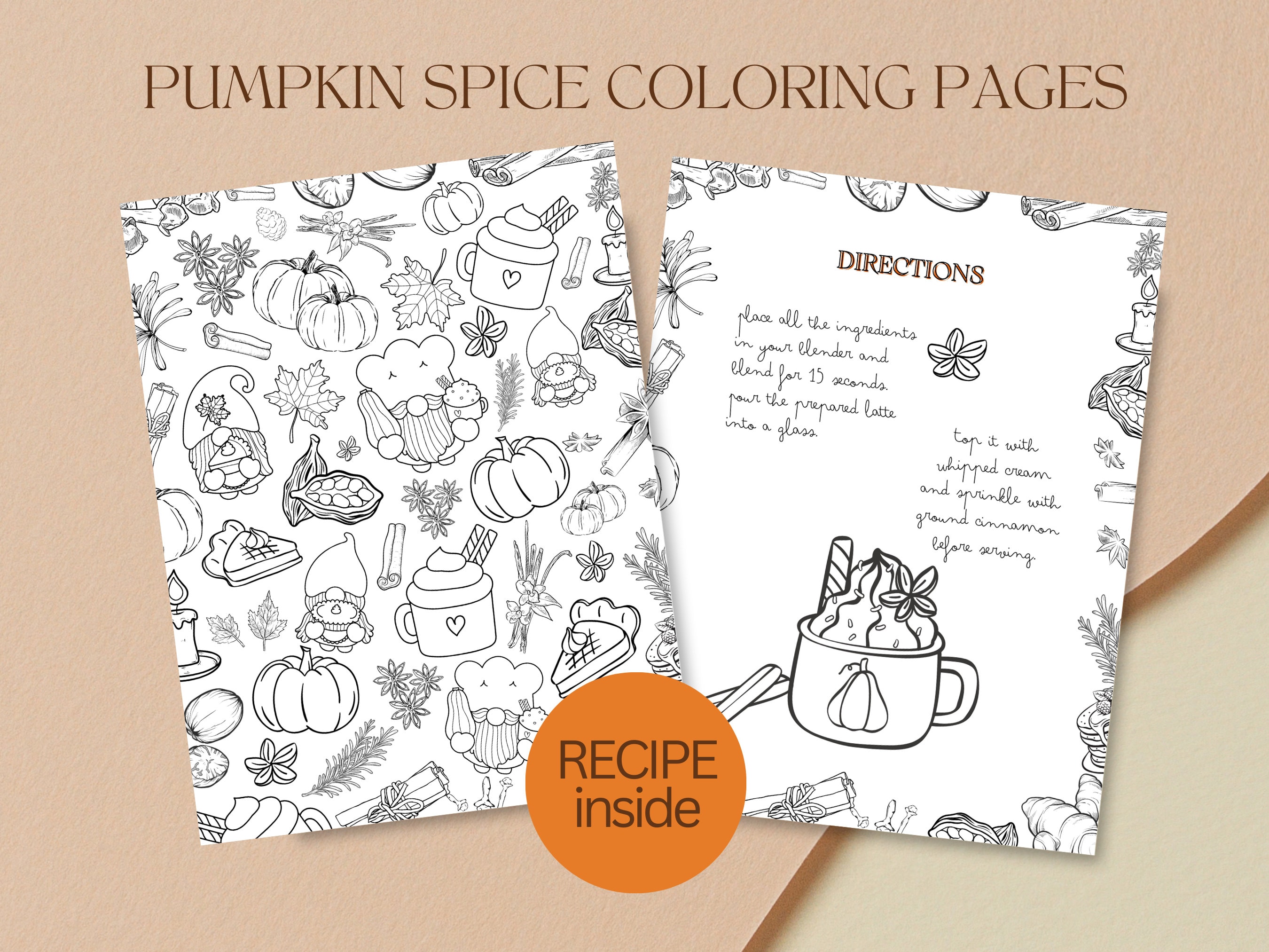 Pumpkin Spice Everything Fall Coloring Page Halloween Coloring Page ...