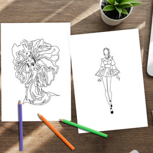 Coloring Page Fashion Illustration Coloring Procreate Fashion Printable ...