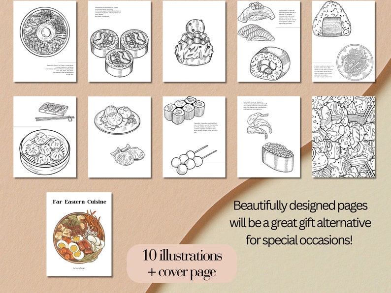 Food Coloring Pages for Adult Printable Coloring Book Culinary Lover ...