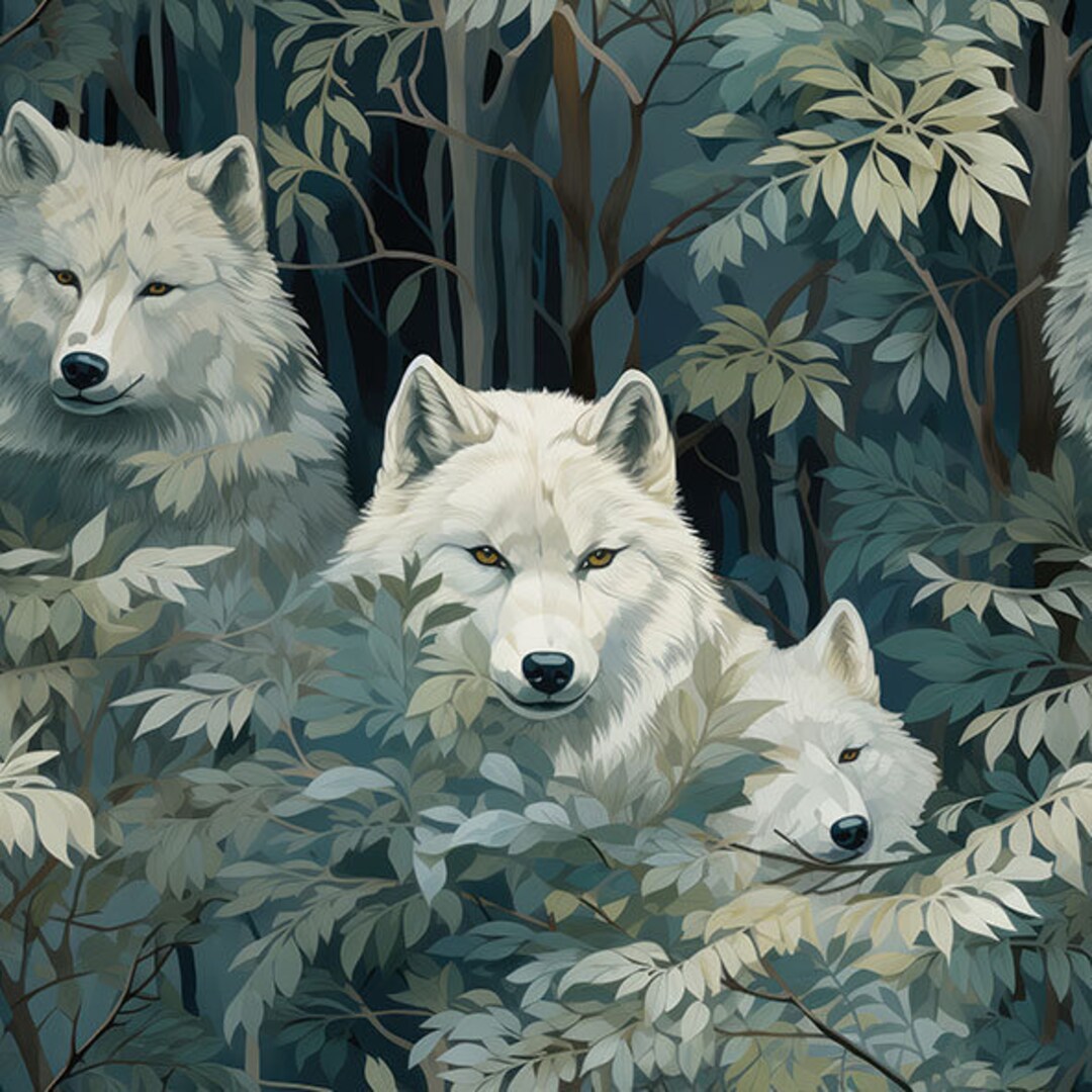 48 Wolves Fabric by the Meter PRE ORDER / Cotton / French Terry ...