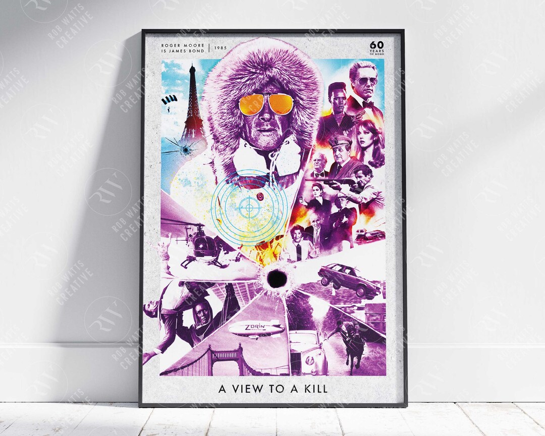 A View To A Kill A3 Poster Print Starring Roger Moore James Bond 007