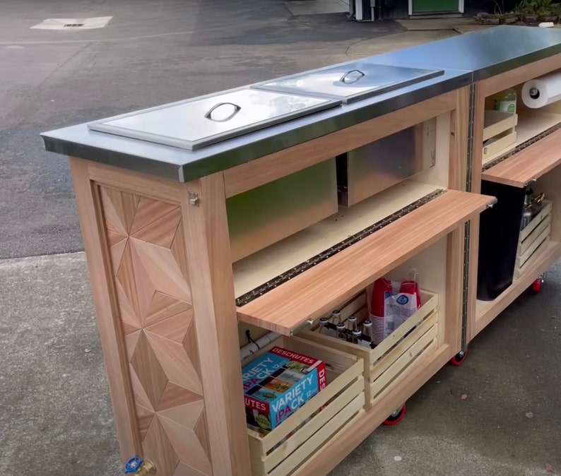 Ultimate Mobile Bar in Elegant Sapele Wood - Customisable & Portable ...