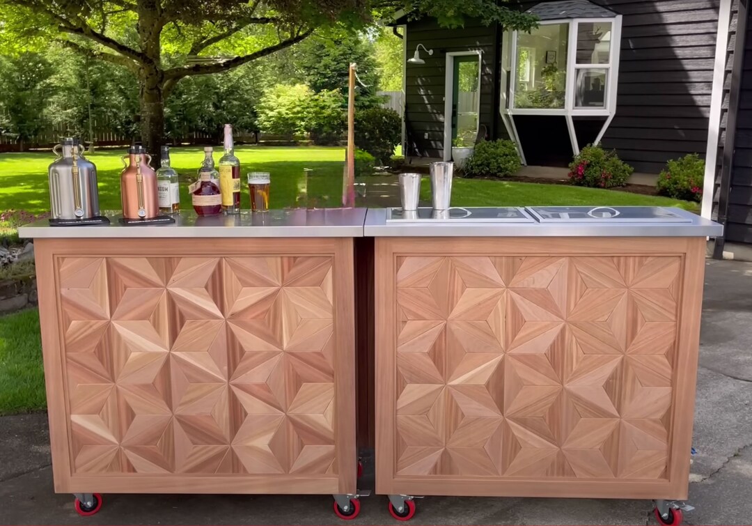 Ultimate Mobile Bar in Elegant Sapele Wood - Customisable & Portable ...