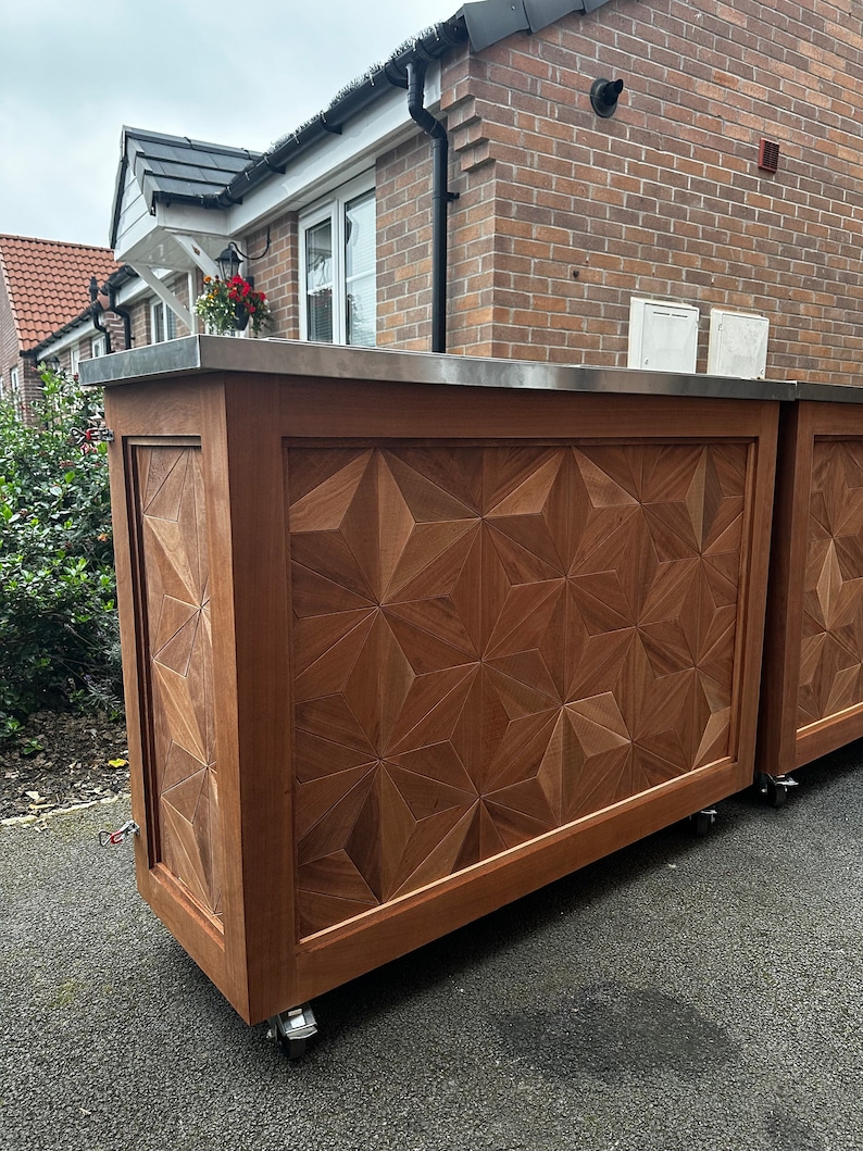 Ultimate Mobile Bar in Elegant Sapele Wood Customisable & Portable ...