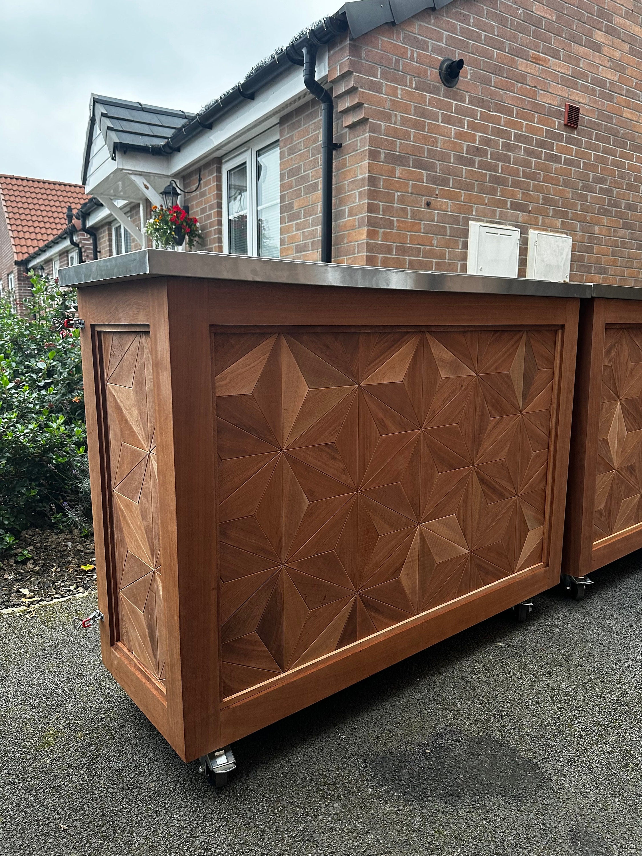 Ultimate Mobile Bar in Elegant Sapele Wood Customisable & Portable ...