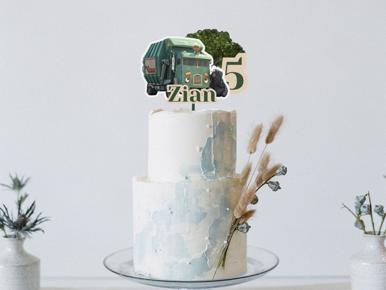 Trash Truck Instant Download Birthday Cake Topper - Digital File - Etsy