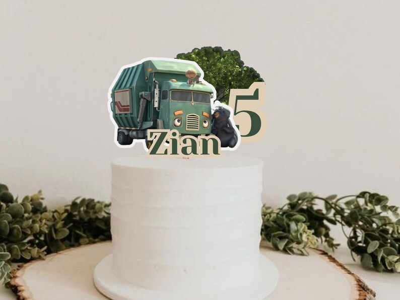 Trash Truck Instant Download Birthday Cake Topper - Digital File - Etsy