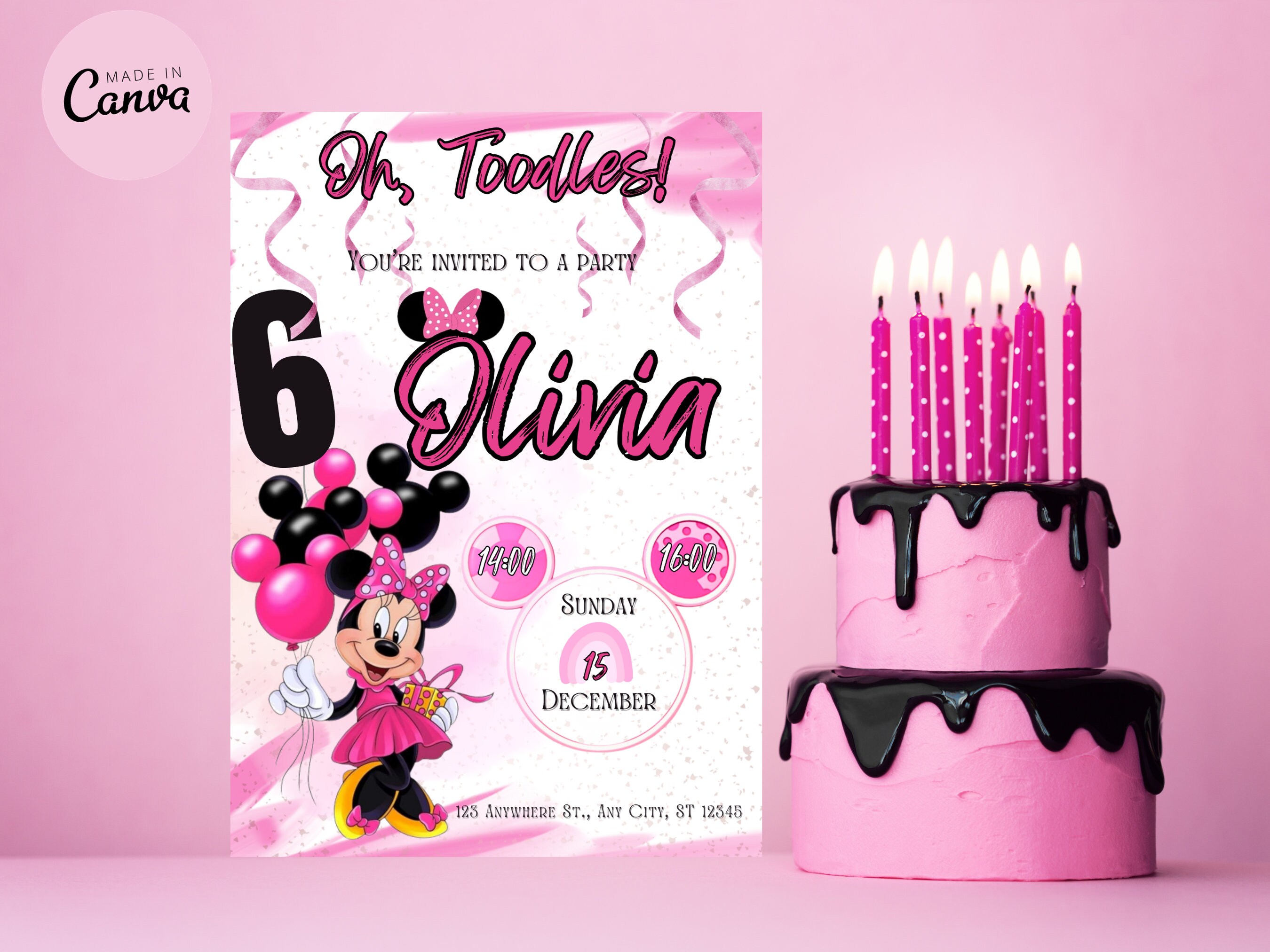 Editable Minnie Mouse Invitation Printable Invitation - Etsy