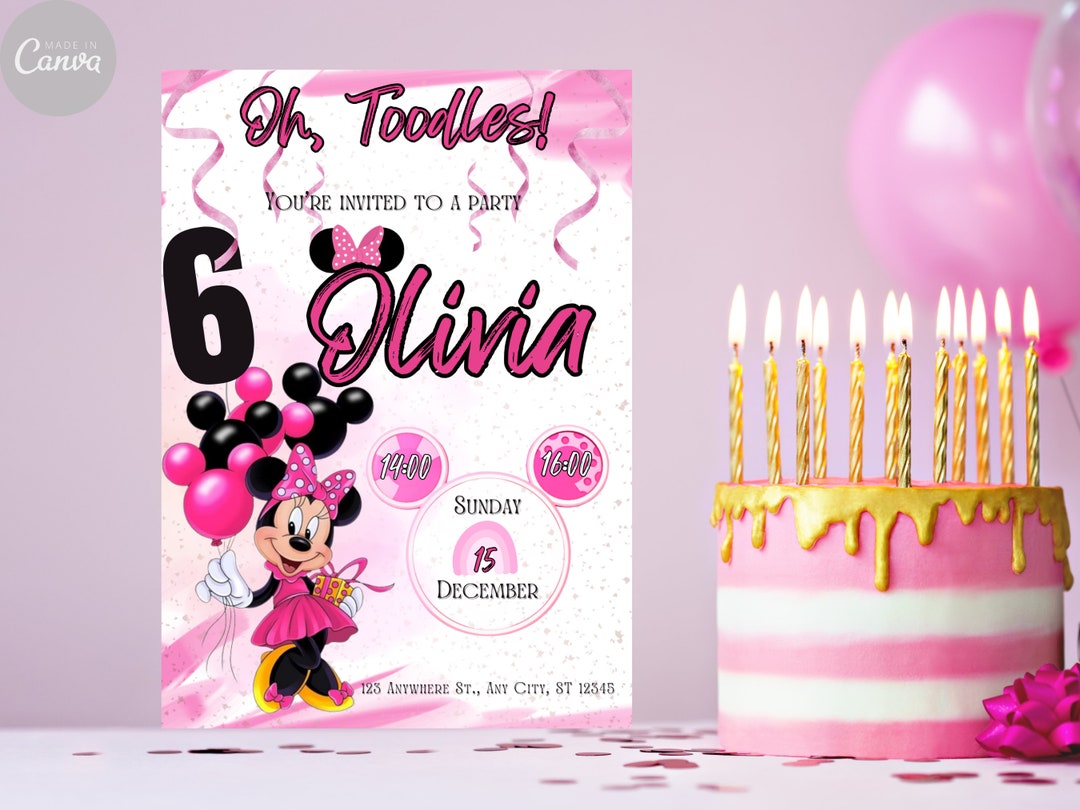 Editable Minnie Mouse Invitation Printable Invitation - Etsy