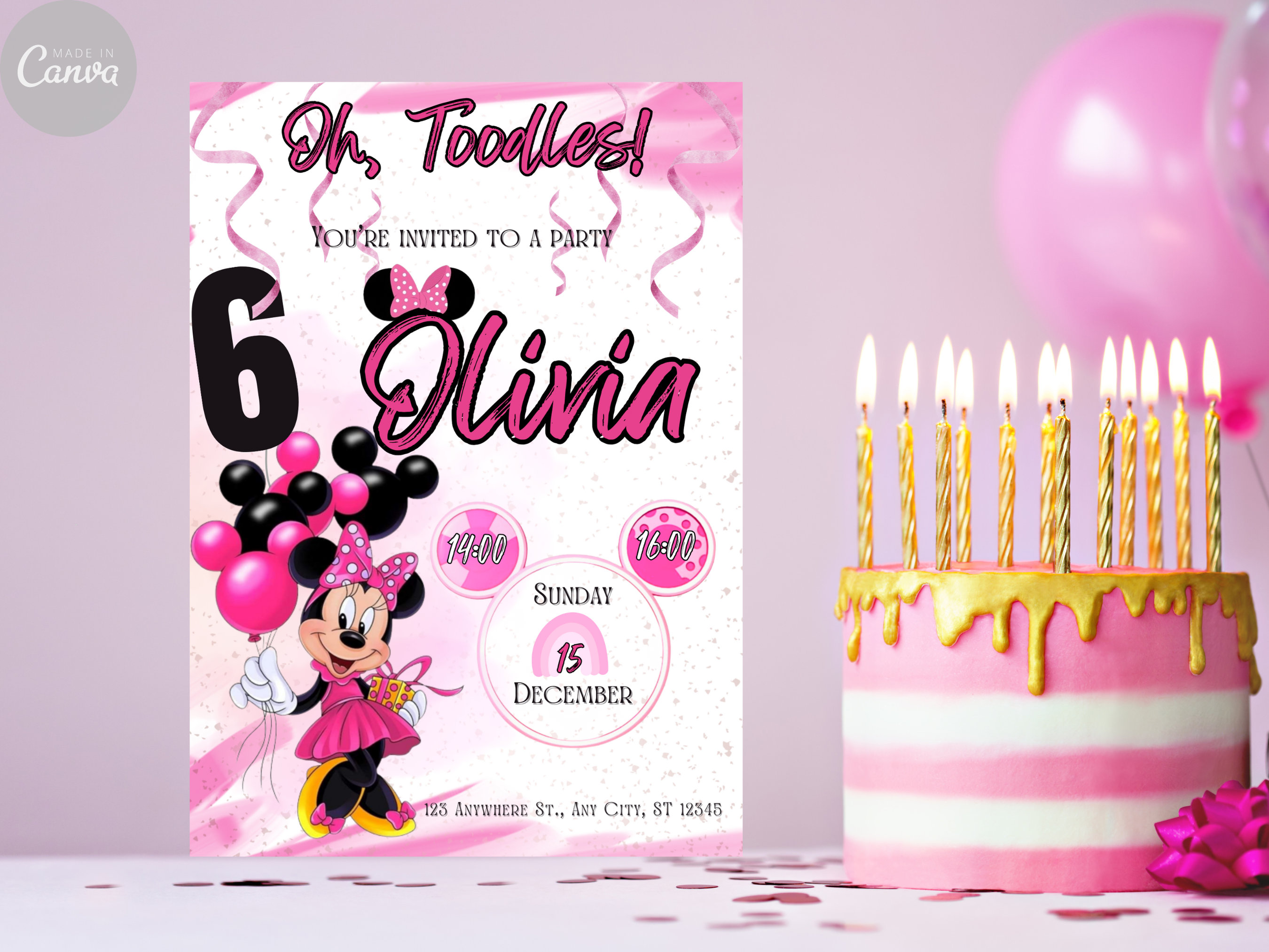 Editable Minnie Mouse Invitation Printable Invitation - Etsy
