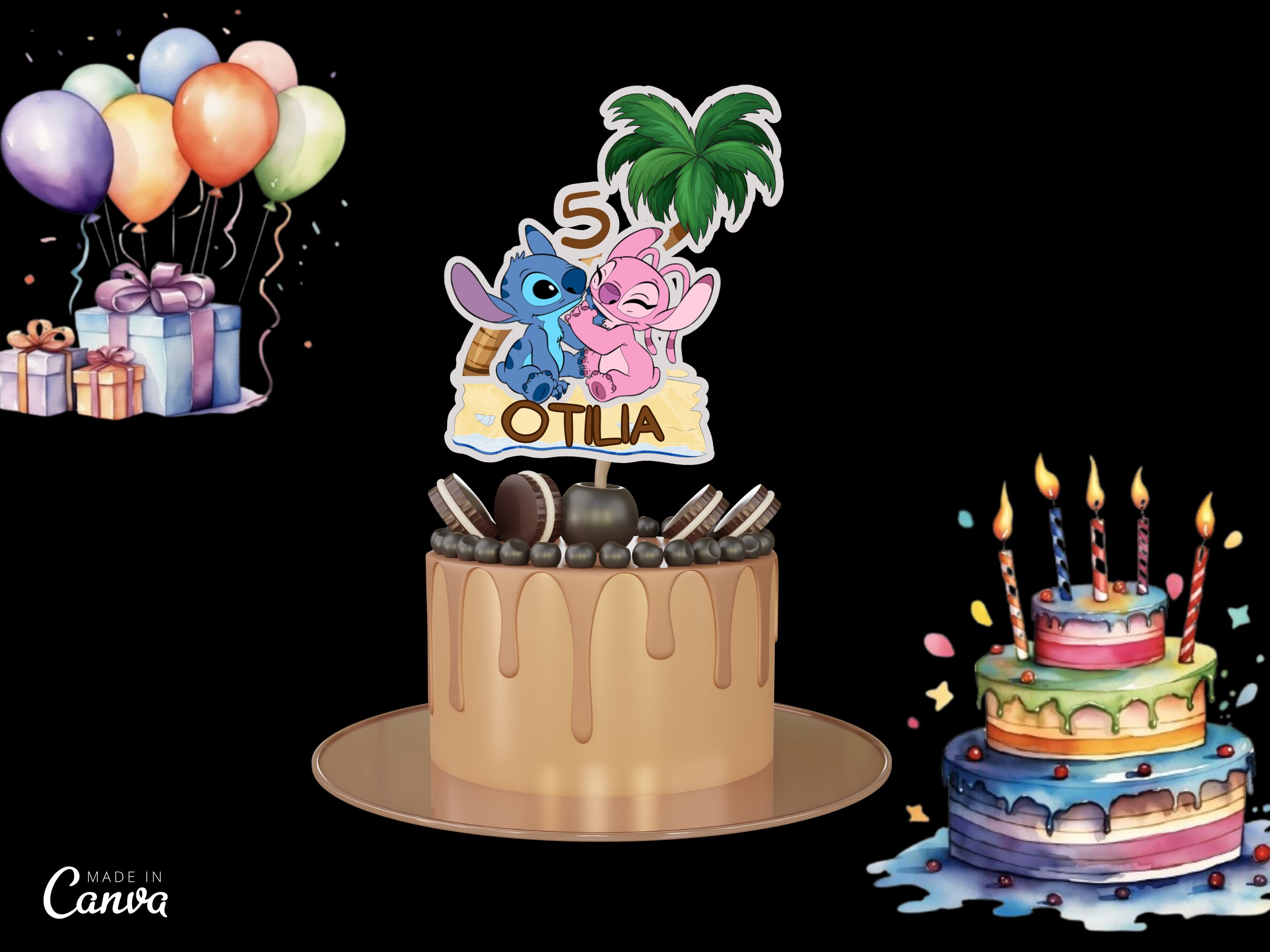 Stitch and Lilo Digital Cake Topper - DIGITAL FILE - Etsy