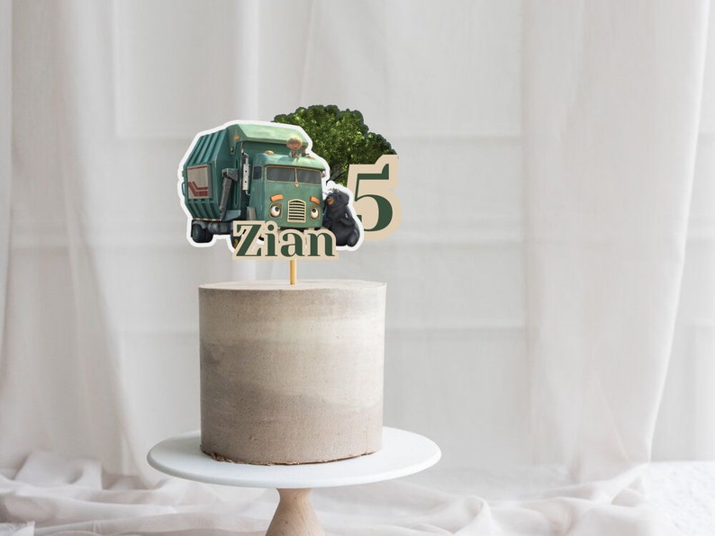 Trash Truck Instant Download Birthday Cake Topper - Digital File - Etsy