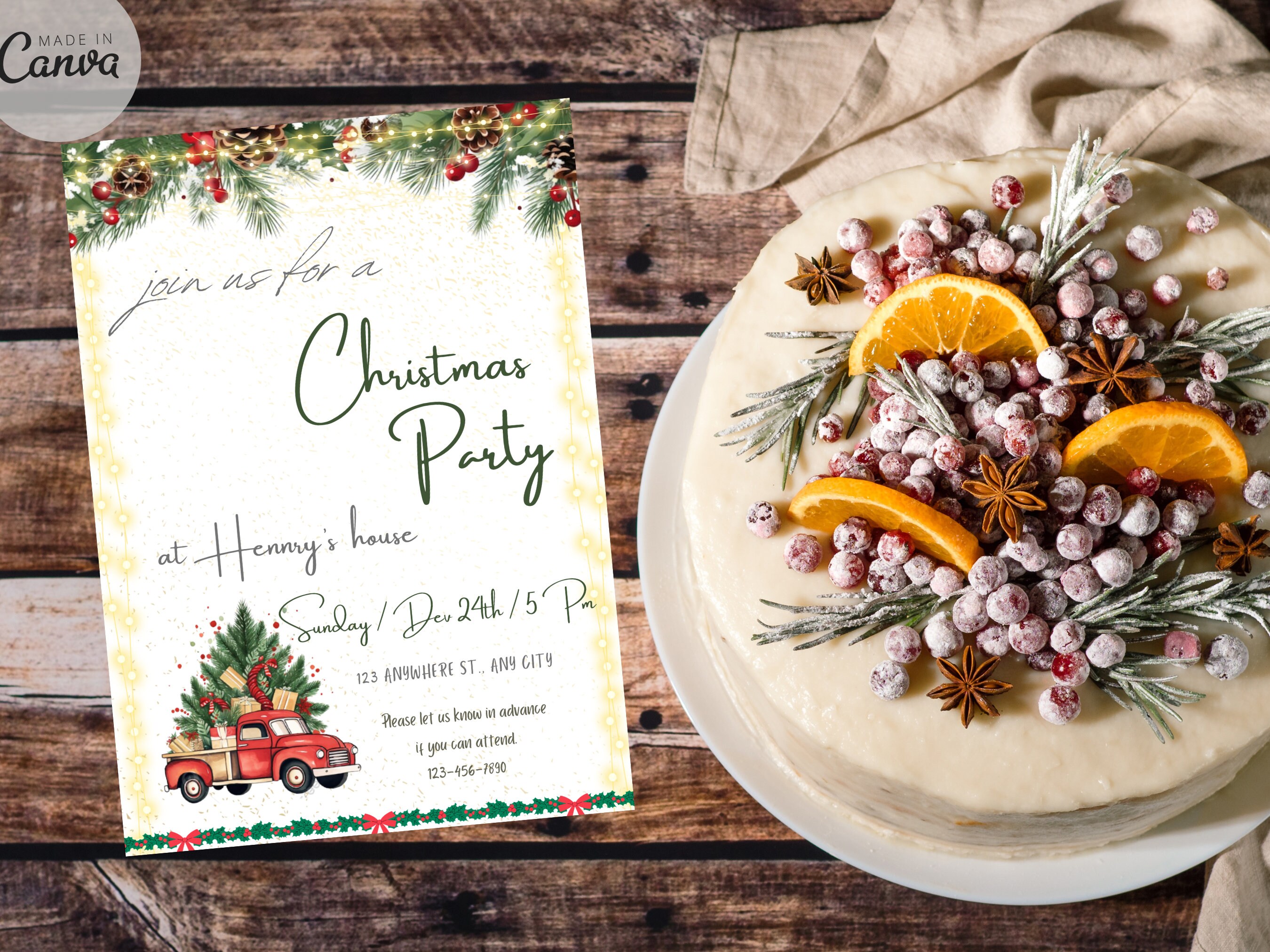 Editable Christmas Party Invitation Template (instant Download) - Etsy