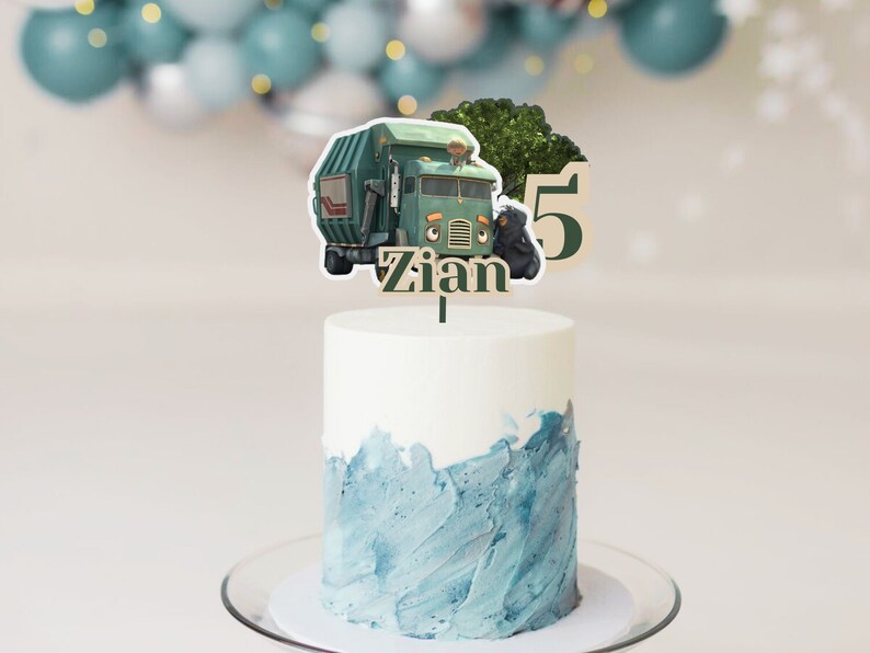 Trash Truck Instant Download Birthday Cake Topper - Digital File - Etsy