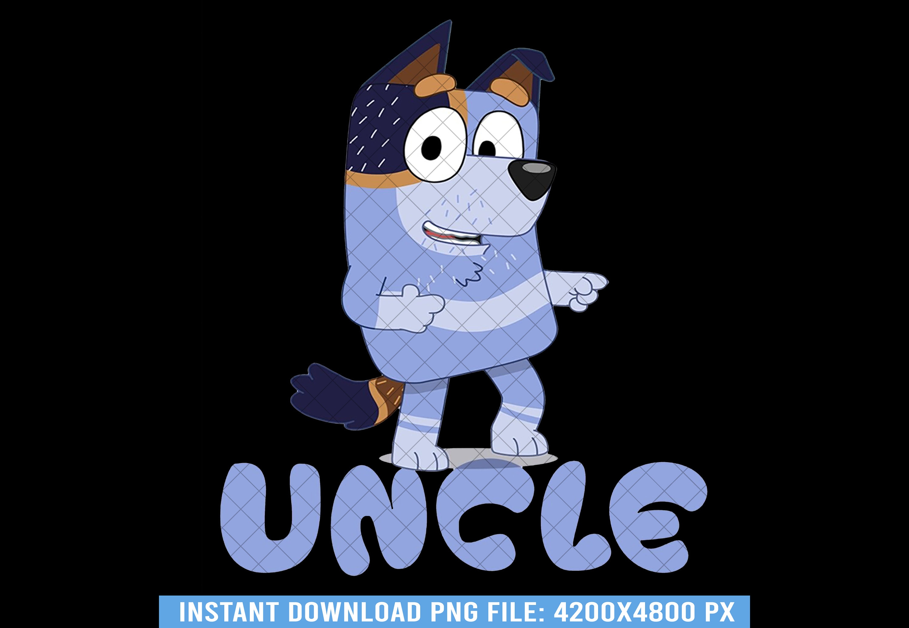 Bluey Uncle Stripe Png Blue Dog Bluey Characters Bluey Dog - Etsy