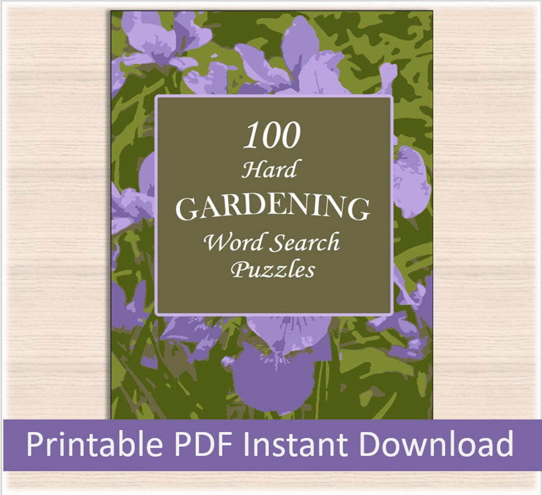 Gardening Gift Garden Word Search Puzzles Hard Word Search - Etsy