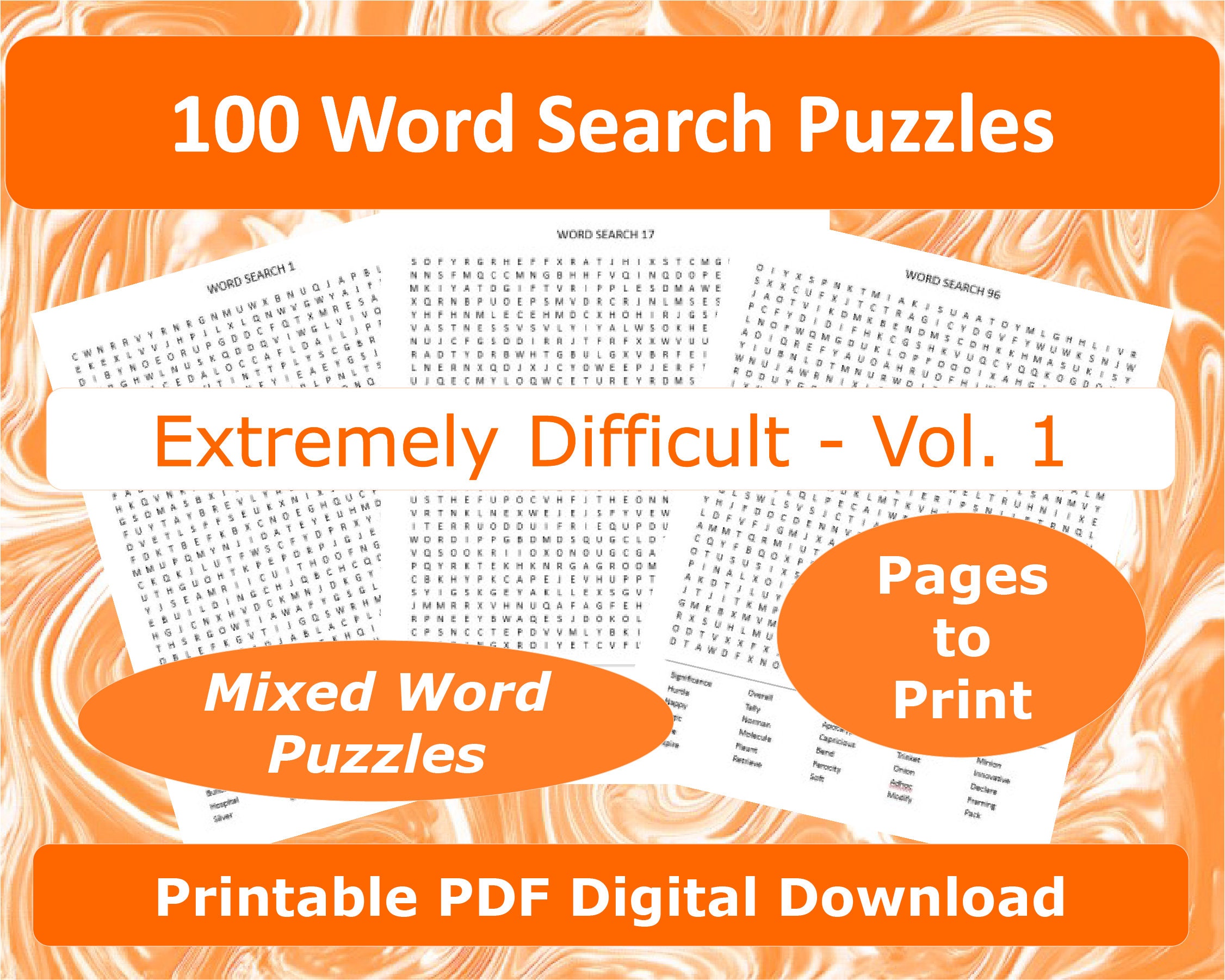 Difficult Word Search Puzzles For Adults