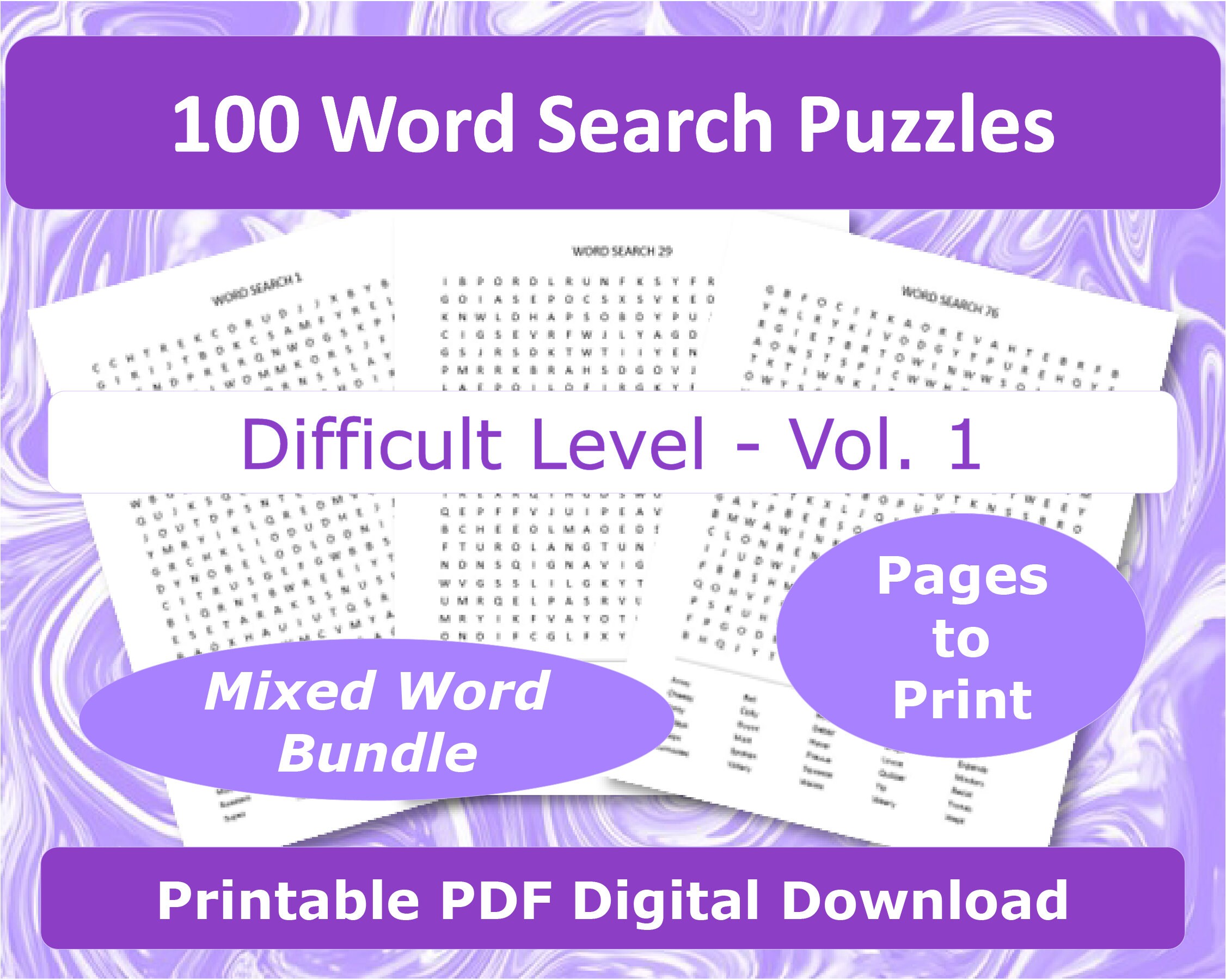 Difficult Word Search Puzzles For Adults