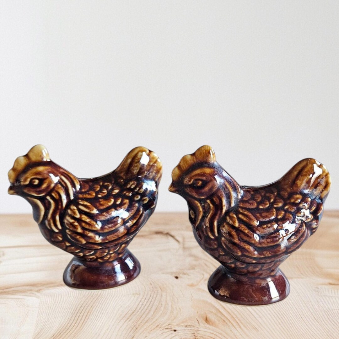 Vintage Brown Chickens Cruet Set, Vintage Salt and Pepper Pots Shakers ...