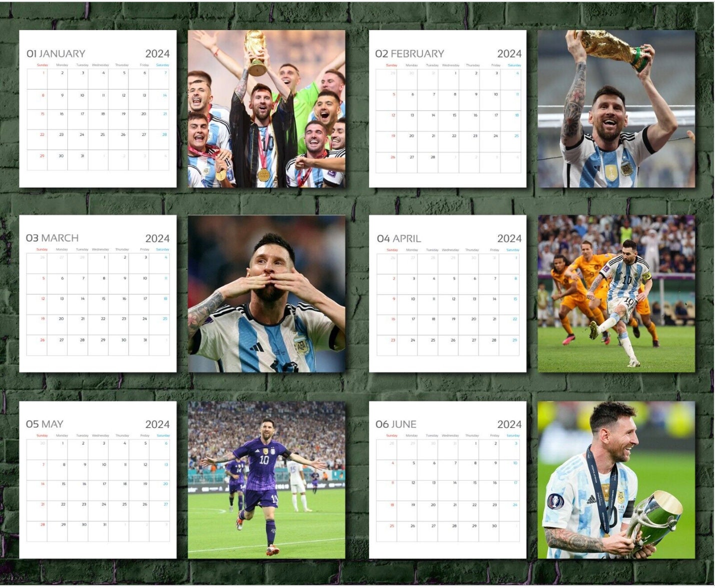 Leo Messi Calendar 2024, Celebrity Calendar, M10 2024 Wall Calendar ...