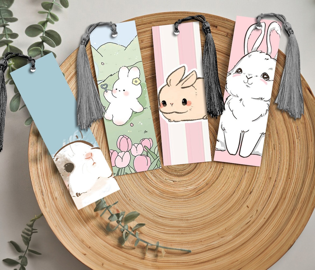 Combo 4 Bookmarks Lovely Rabbit, Cute Bookmarks, Rabbit Pictures ...