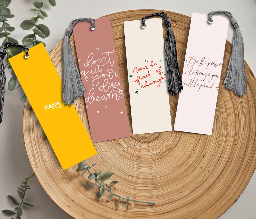 Set 4 Bookmarks Motivation Quotes, Quote Bookmark, Motivation Quotes ...