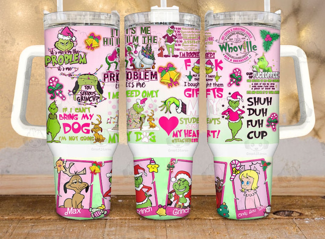 40 Oz Grinch Doodle Tumbler Christmas Grinch Tumbler Grinch - Etsy