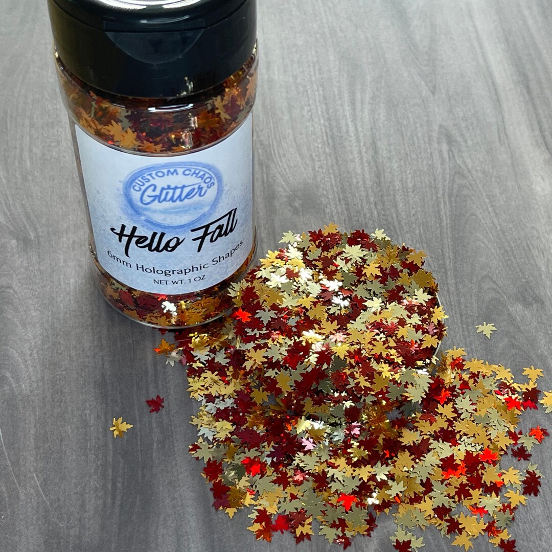 Hello Fall Shape Glitter Fall Leaves Holographic Glitter - Etsy
