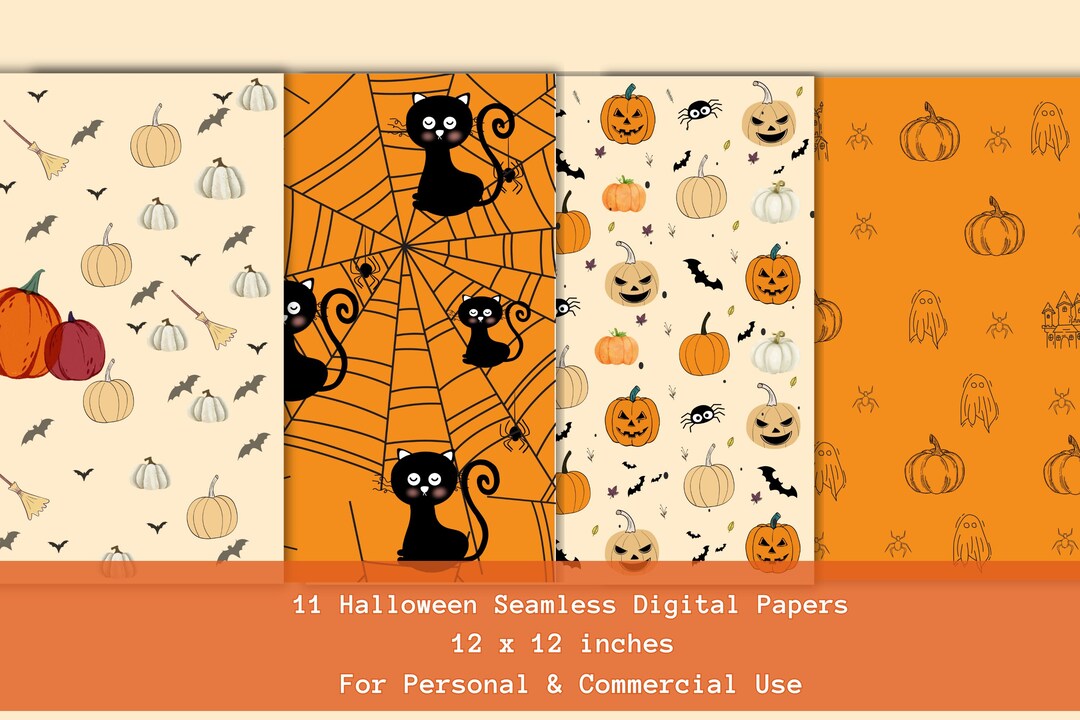 11 Spooktacular Halloween Digital Papers halloween Palette - Etsy