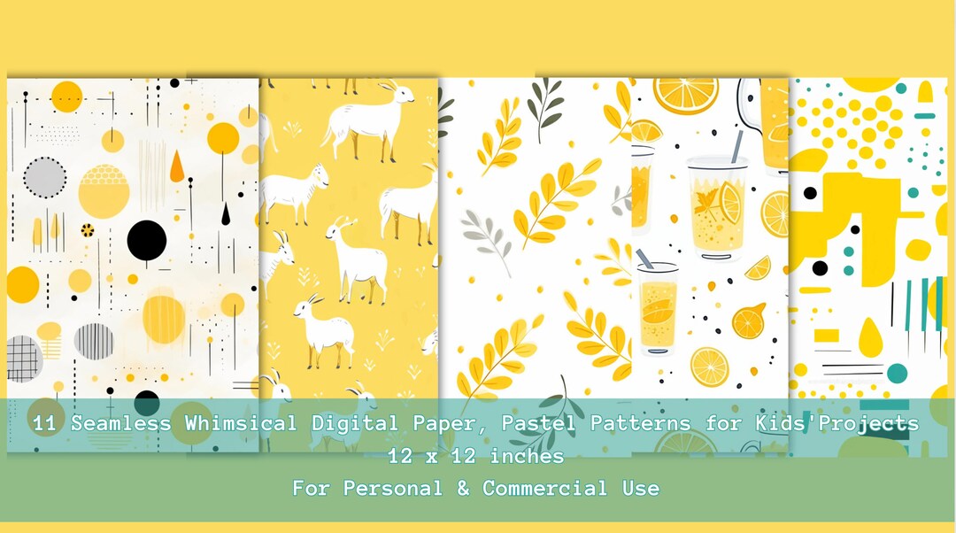 11 Seamless Whimsical Digital Paper Pastel Patterns for - Etsy
