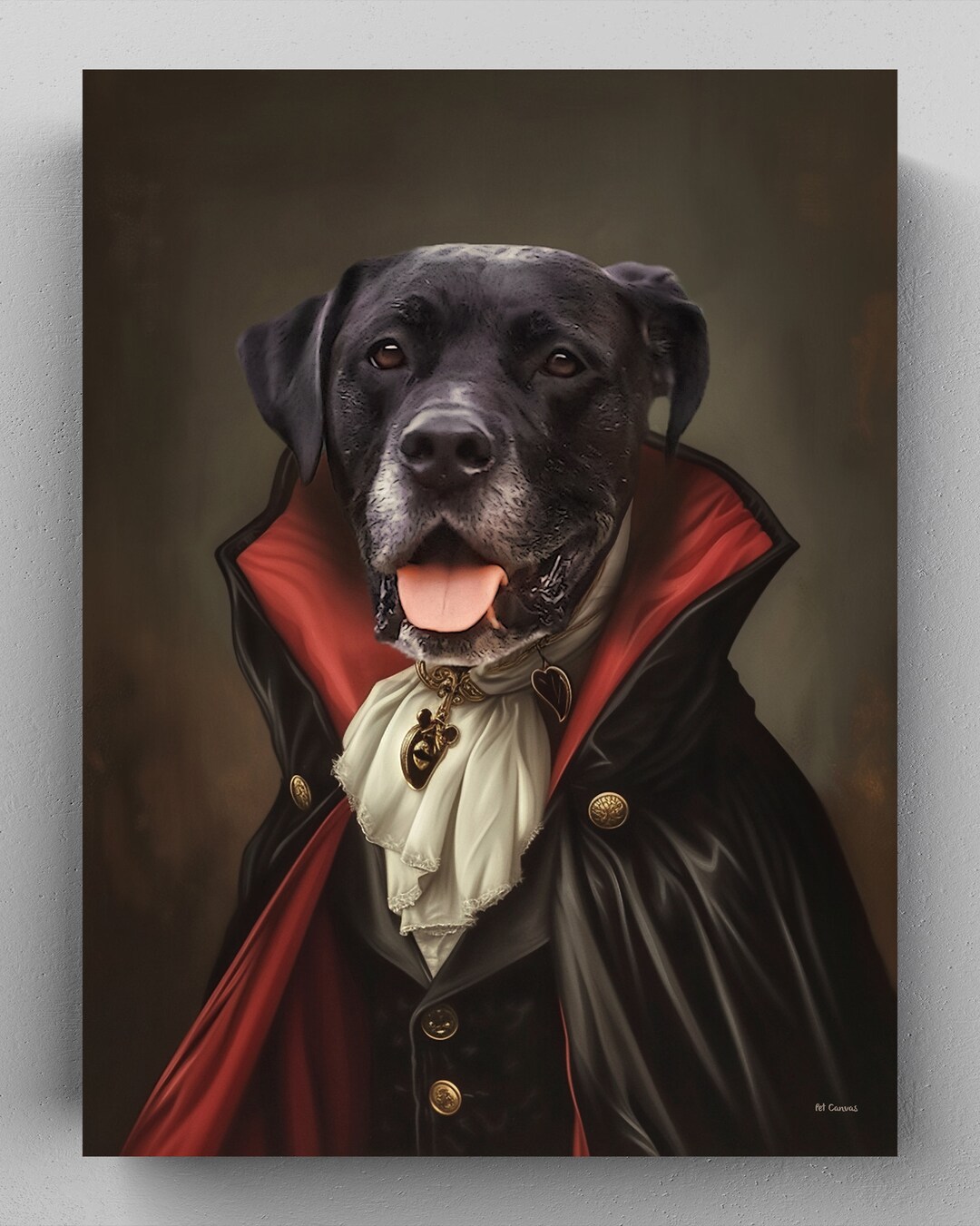 Custom Dog Dracula Pet Portrait, Vampire Cat Painting, Pet Lovers Gift ...