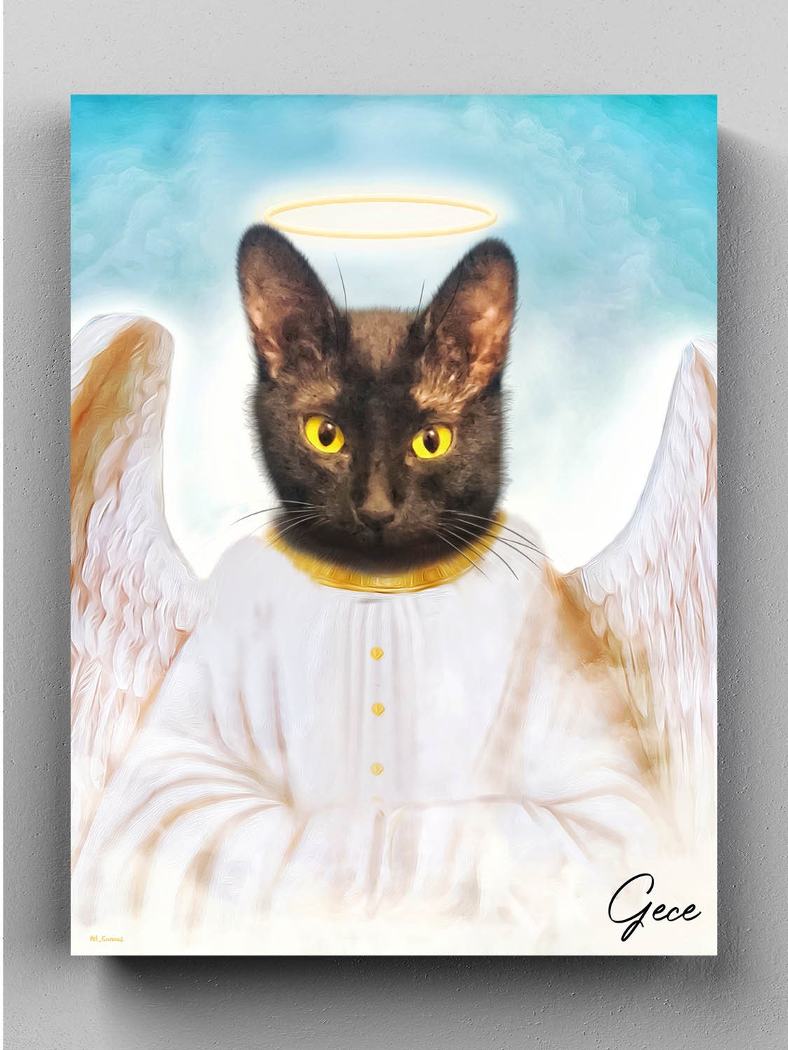 Custom Angel Pet Portrait, Angel Cat Painting, Pet Loss Gift, Angelic ...