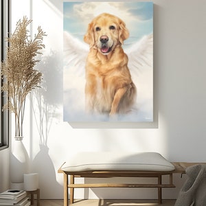 Custom Angel Pet Portrait: Memorial Pet Canvas Art (digital or ...